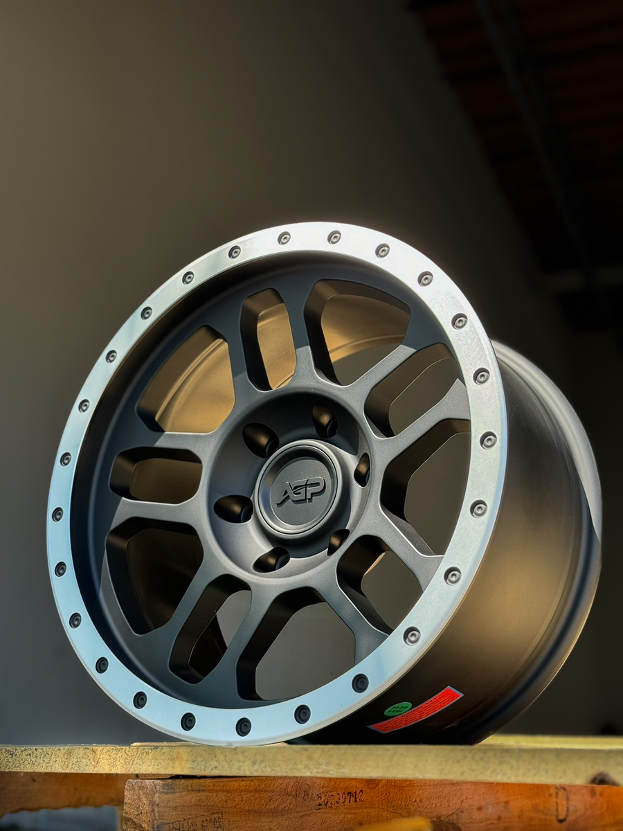 17" AGP TRUX 6x139.7 6x5.5 Black w/Machined Ring – AGP Wheels